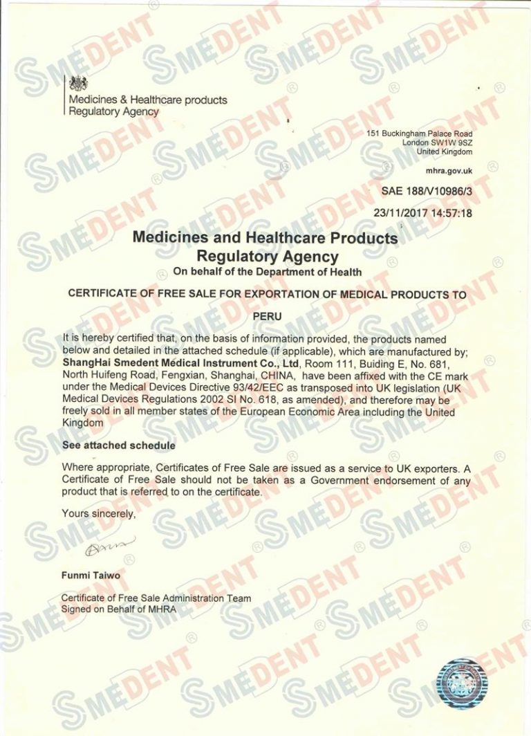 Certifications - Smedent Medical